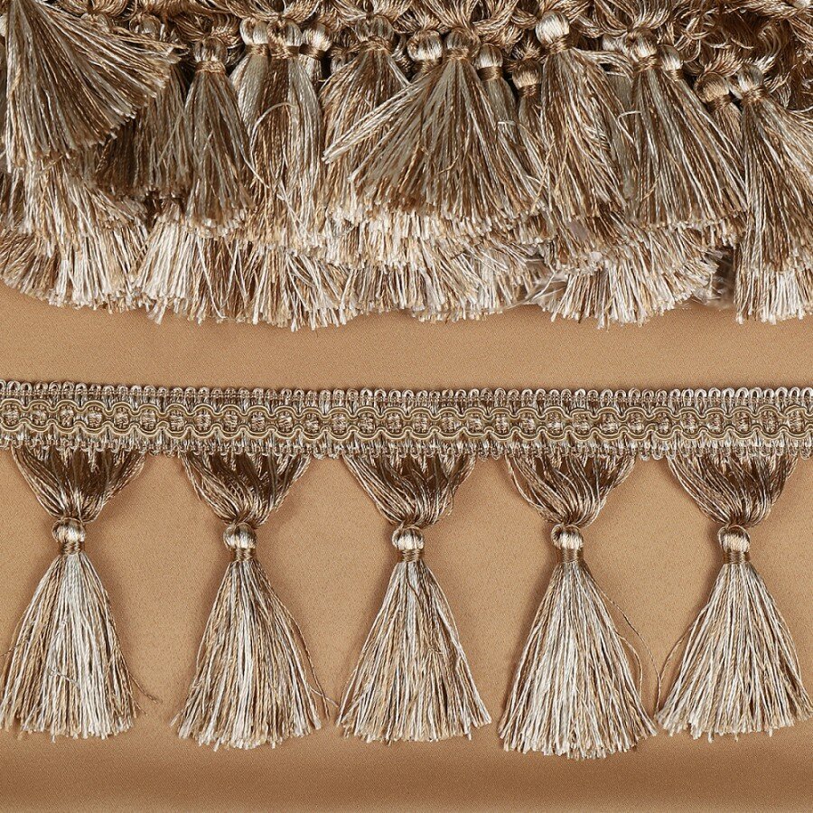 Бахрома 6152-0329 цв.6343 шир. 100мм цв. молочный+беж уп.10м