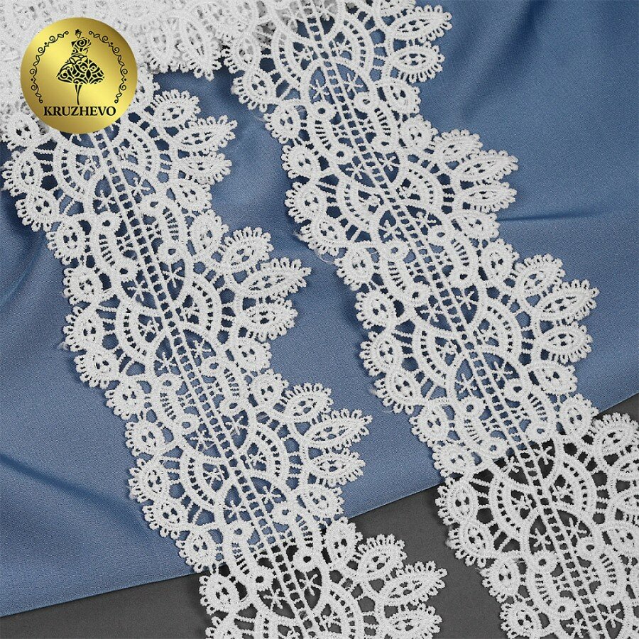 Кружево гипюр KRUZHEVO TBY. SUN.11 шир.70мм цв. белый уп.4,5м