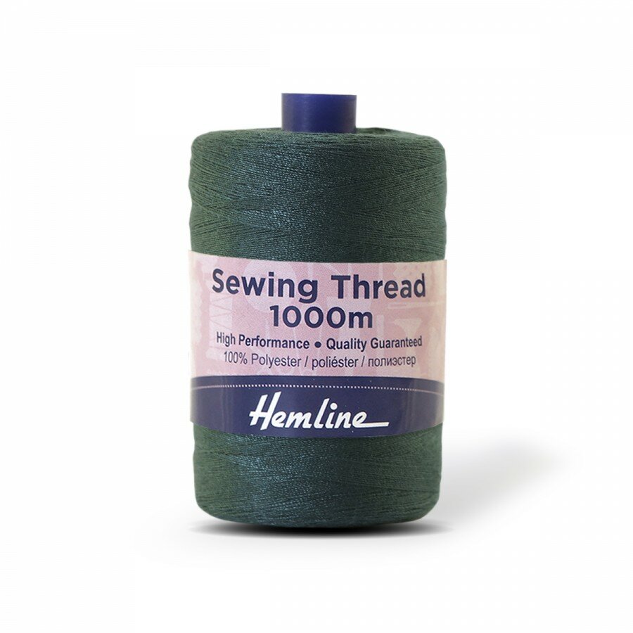 Нить универсальная Hemline для шитья, маслиновый 1000 м маслиновый 40/2 HEMLINE N4124.350