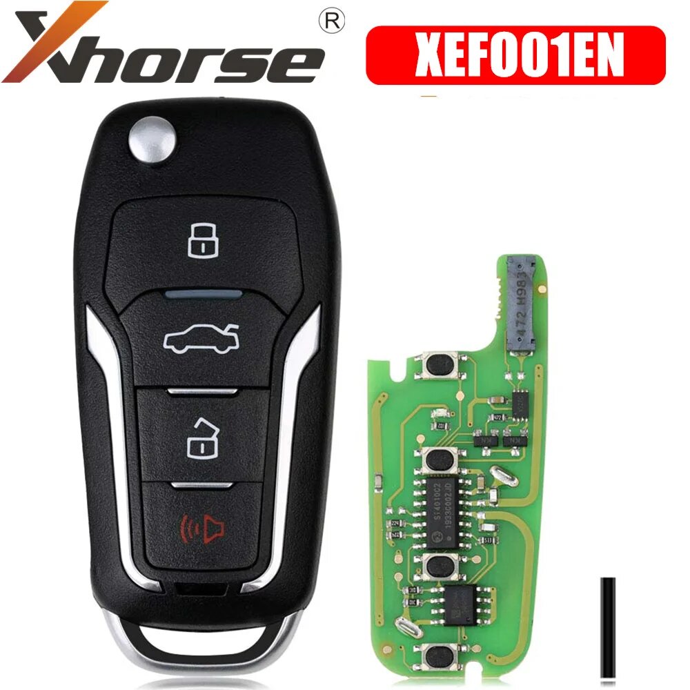 Супер удаленный ключ Xhorse XEFO01EN для Ford Flip, 4 кнопки, встроенный супер чип, английская версия
