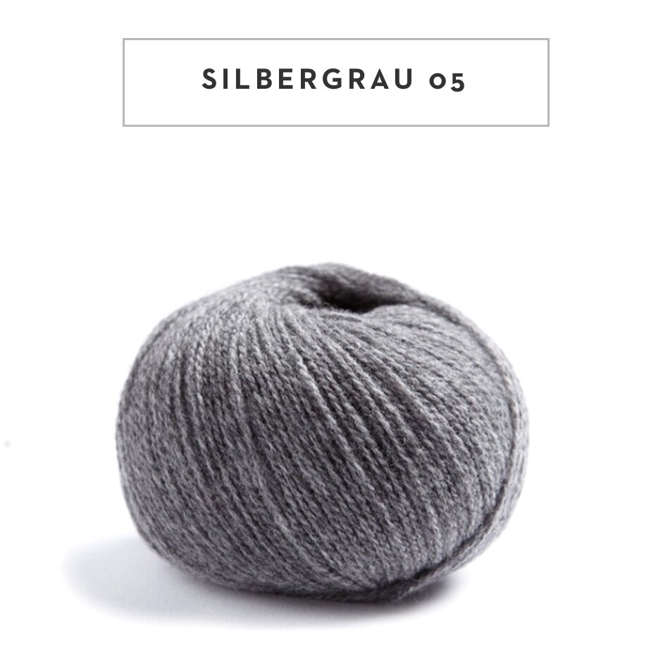 Milano /Милано/ пряжа Lamana (90% шерсть мериноса сверхтонкая, 10% кашемир), 25г/180м (05 M, silbergrau (серебристо-серый), серый)