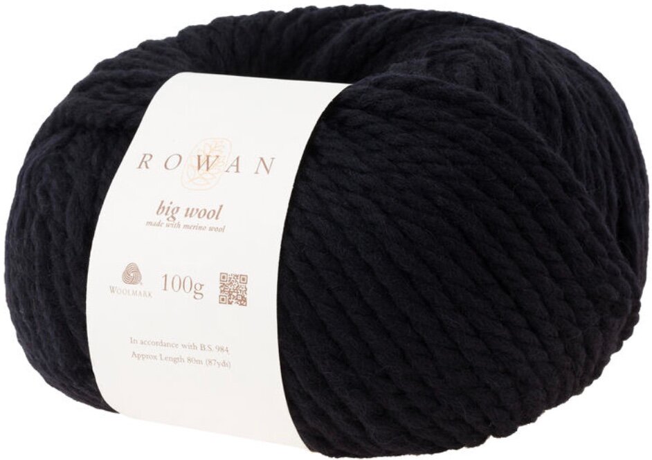 Big Wool /Биг Вул/ пряжа Rowan, Z058000 (008, black, черный)