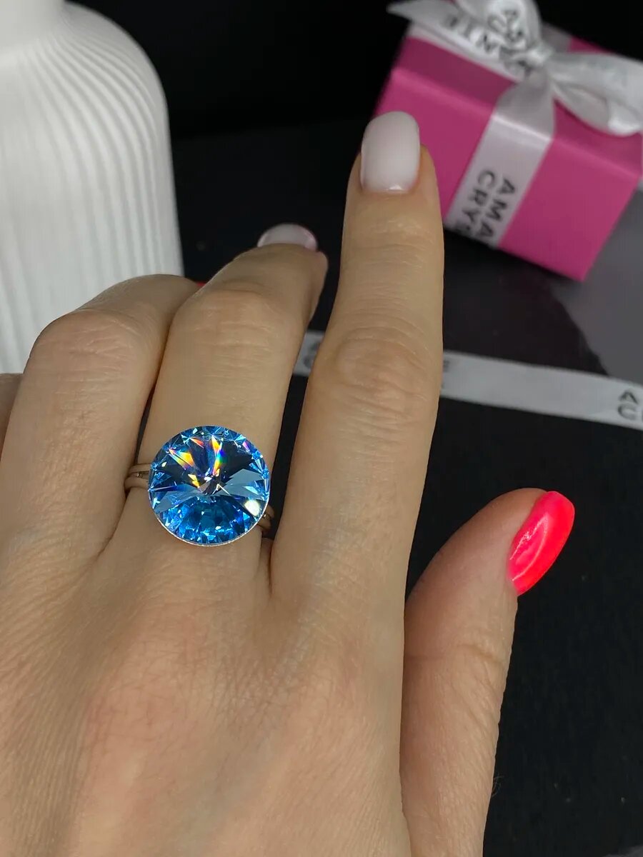 Кольцо, кристаллы Swarovski