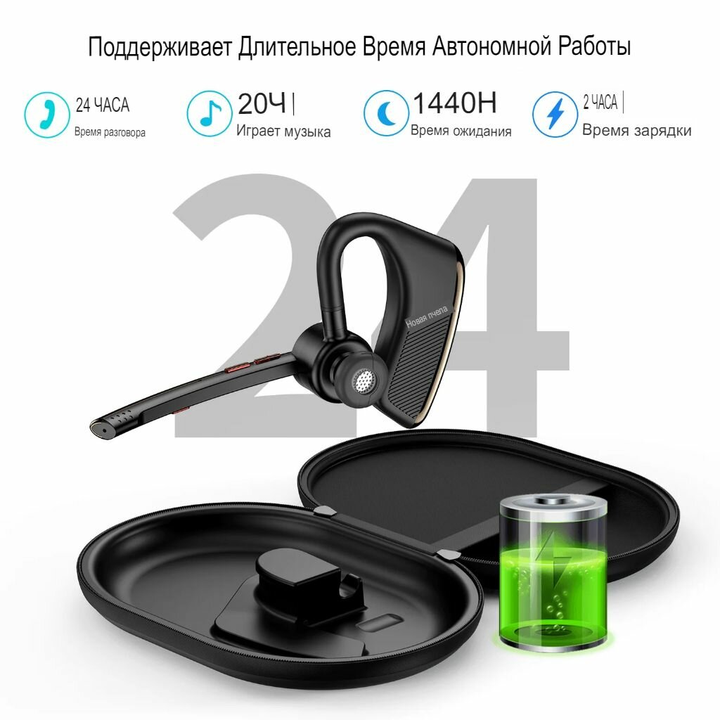 Bluetooth гарнитура New Bee M 50, черный