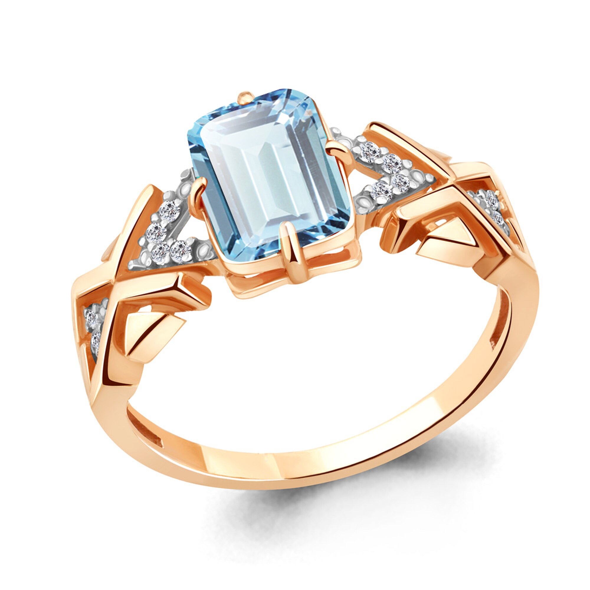 Кольцо, серебро, 925 проба, золочение, фианит, турмалин