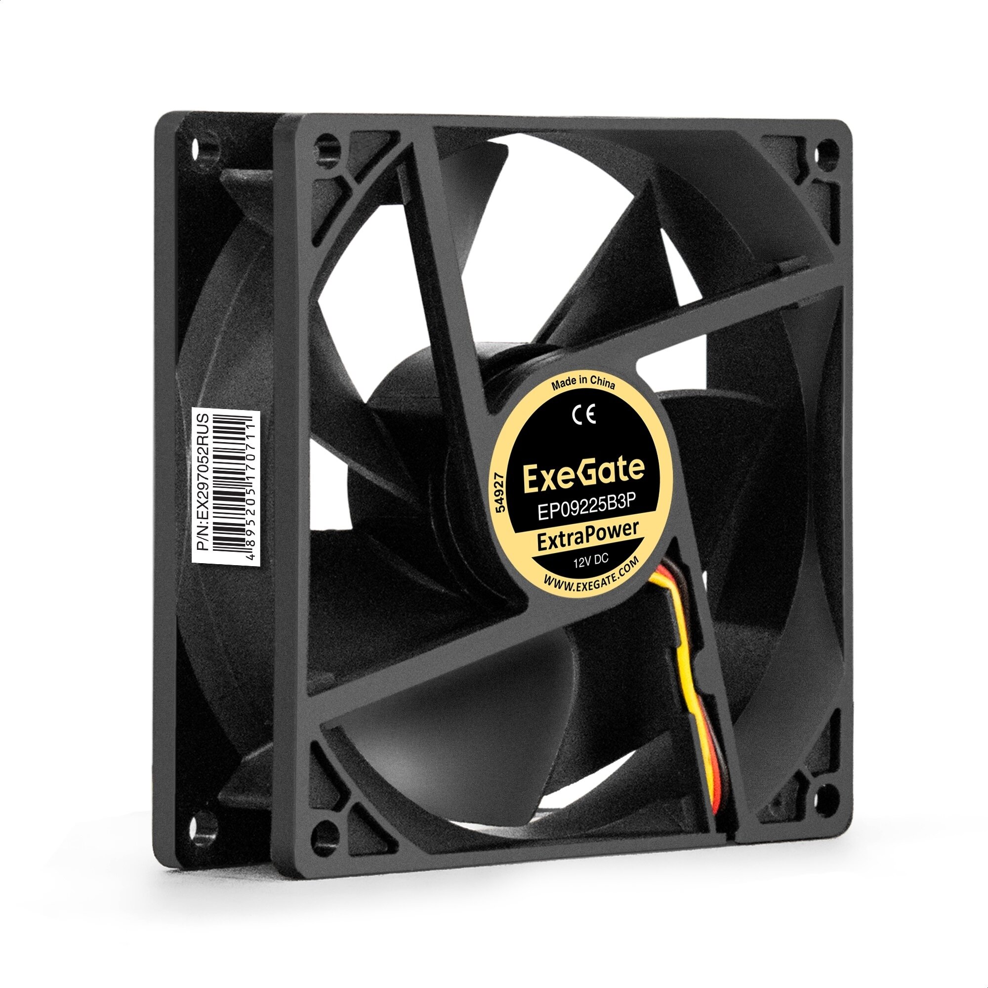 Вентилятор ExeGate ExtraPower EP09225B3P EX297052RUS черный 92мм 2600rpm 32db 3-pin