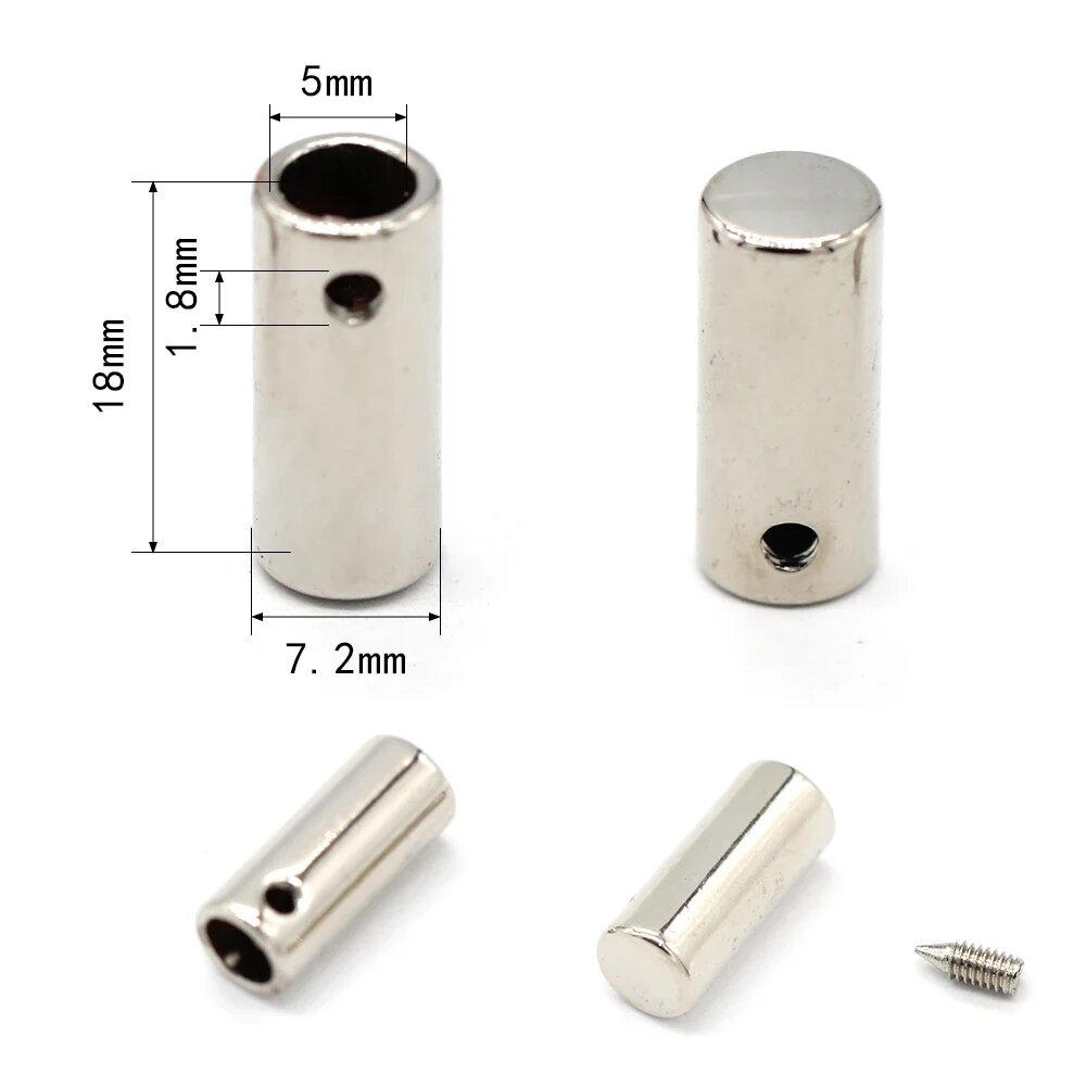 Стопоры для шнурков металлические 18x7mm White NO.1