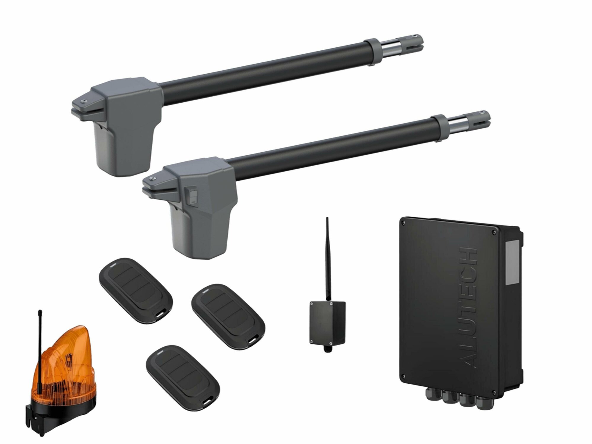 Автоматика для распашных ворот ATW-400KIT LK-BT-Т3, комплект: 2 привода, блок управления, 3 пульта, лампа, Bluetooth-модуль