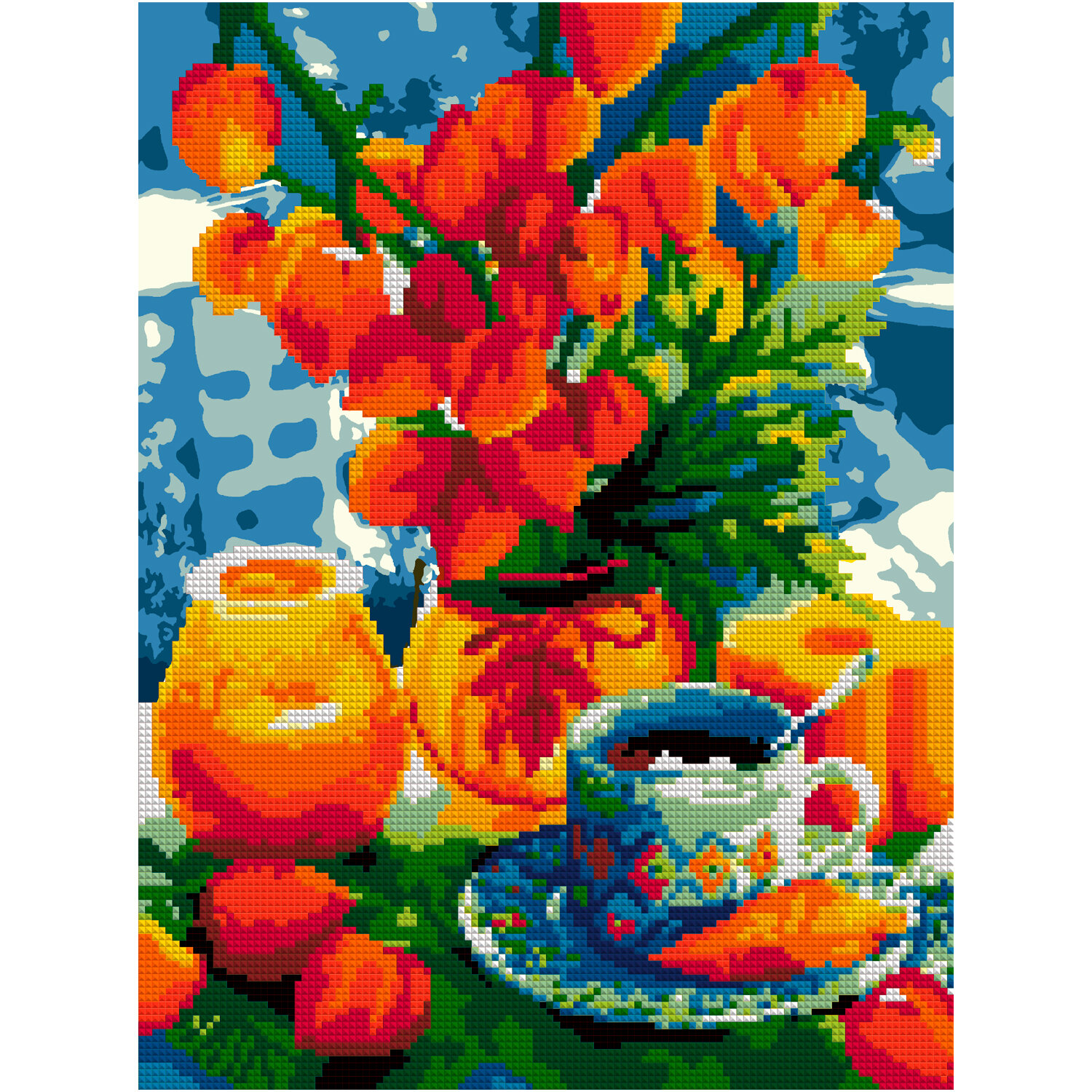 Алмазная мозаика LORI(колорит) Оранжевый натюрморт