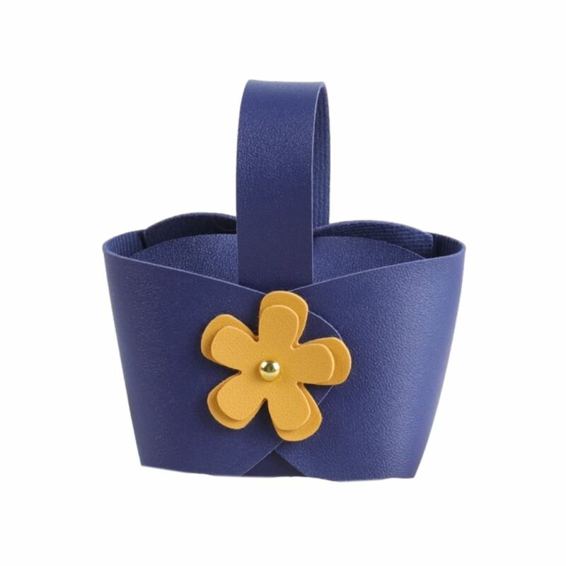 10 шт, кожаная свадебная подарочная коробка для конфет-синий