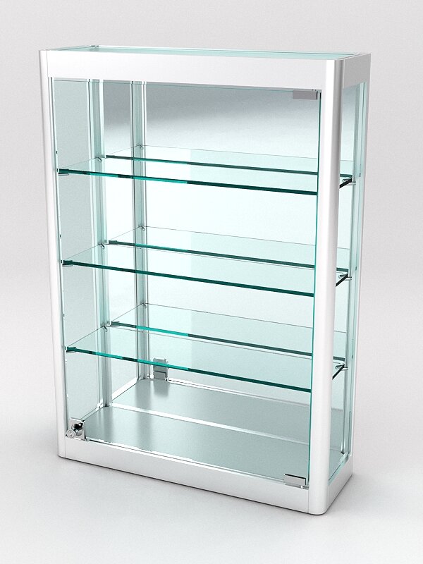 Витрина из профиля настенная "вайб ИКС" №2-3П-З-170 (задняя стенка Зеркало), Серый