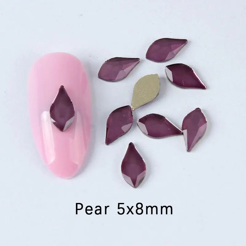 Стеклянные стразы для ногтей Boutique Grape Purple 5x8mm