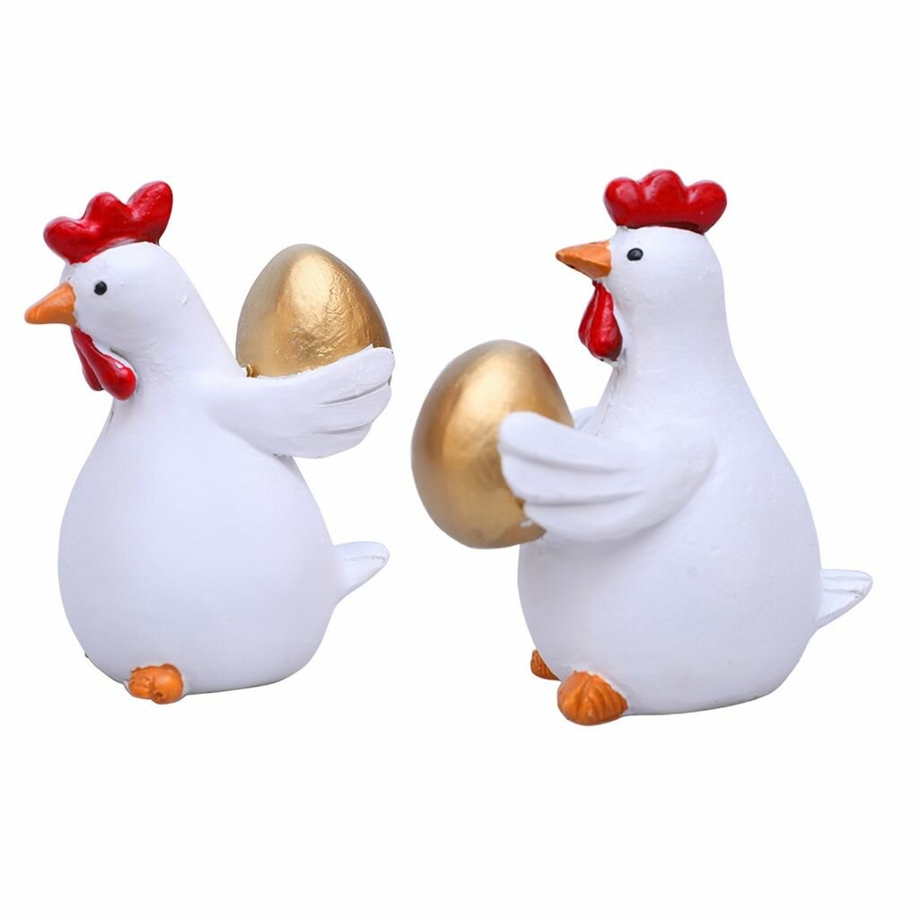 Декоративные статуэтки, Декоративная фигурка петуха с золотым яйцом на Пасху, 1 пара