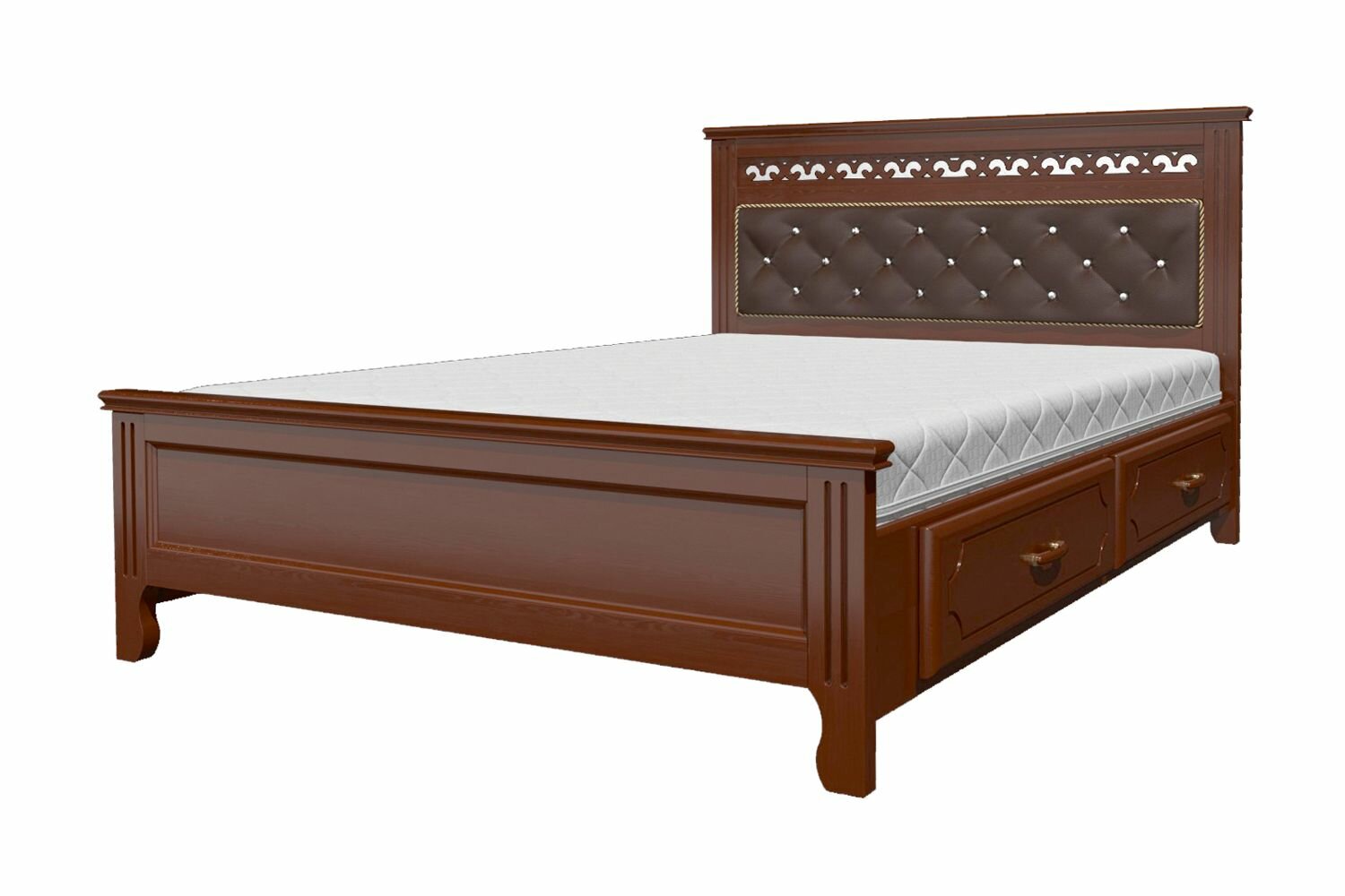 Грация Кровать с ящиками Орех 140х200