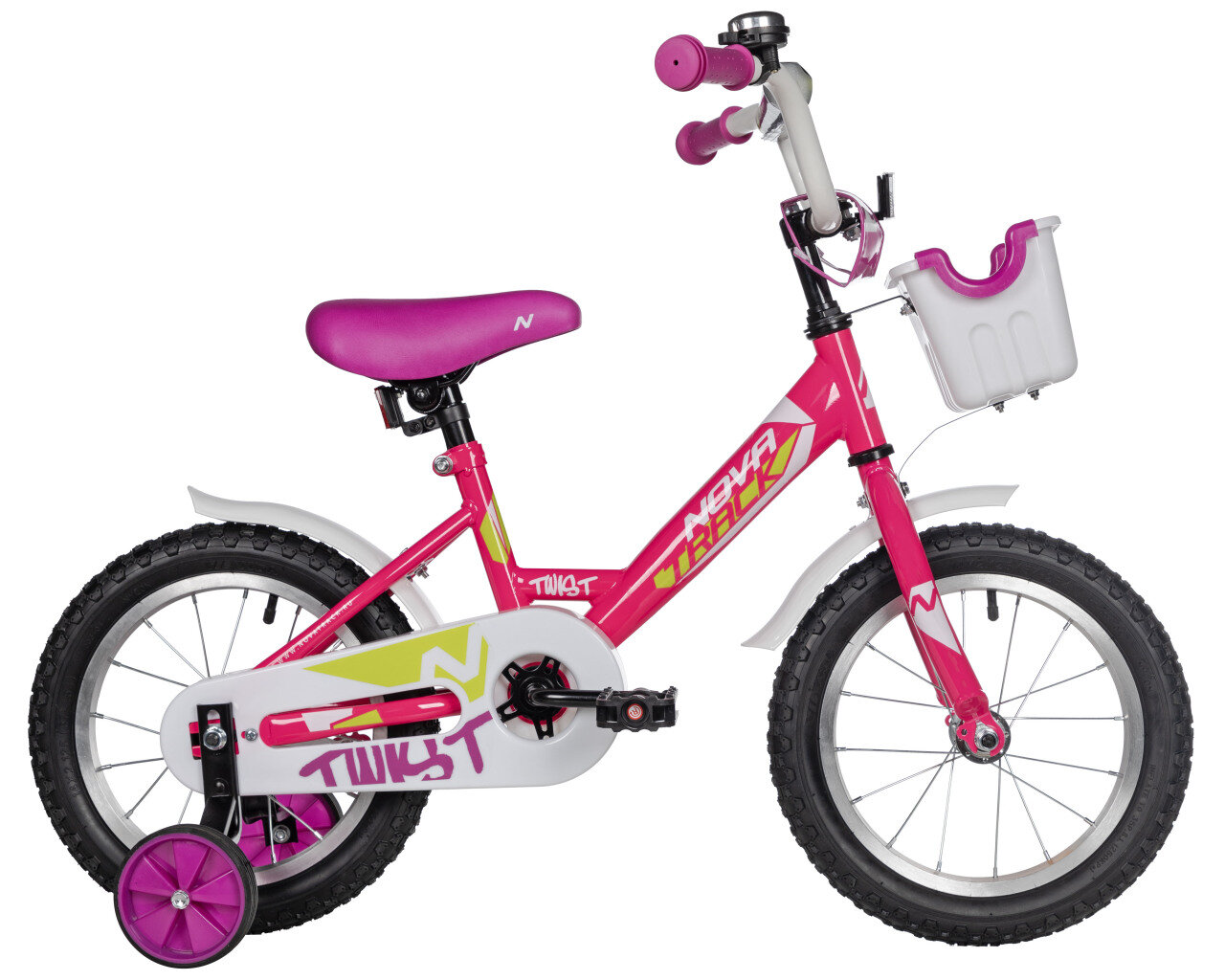 Детский велосипед Novatrack Twist 14" (2025) 14 Розовый (95-110 см)