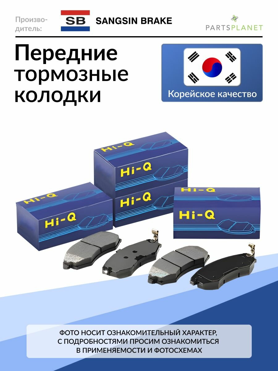 Колодки тормозные дисковые передние для Хендай Генесис GV80 20- арт SP4467 Sangsin Brake — фото 1