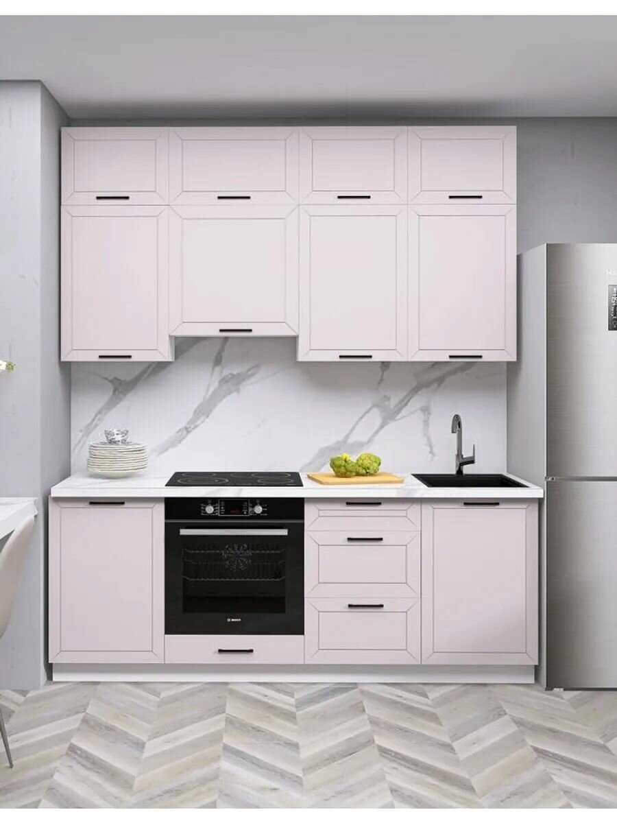 Кухонный гарнитур Сектор 2.1 м, мебель для дома и кухни, Белый / Нео