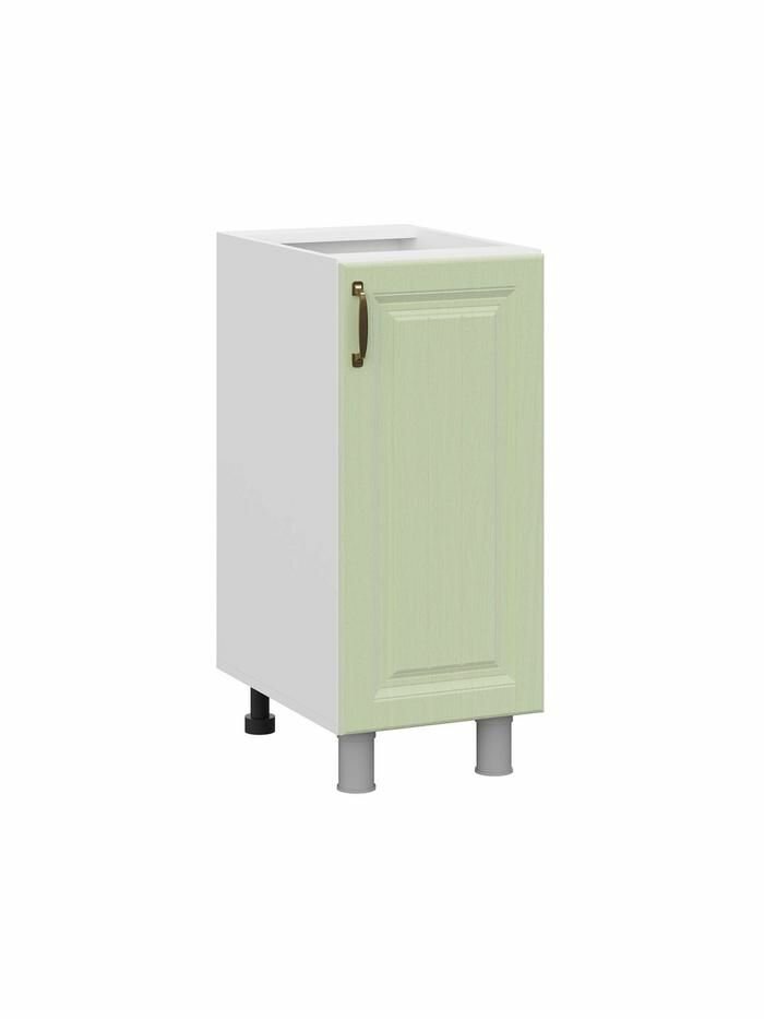 Кухонный модуль напольный, стол Флоренс с полками, с доводчиками, 35х50.6х82.4 см, Белый / Фисташковый структурный
