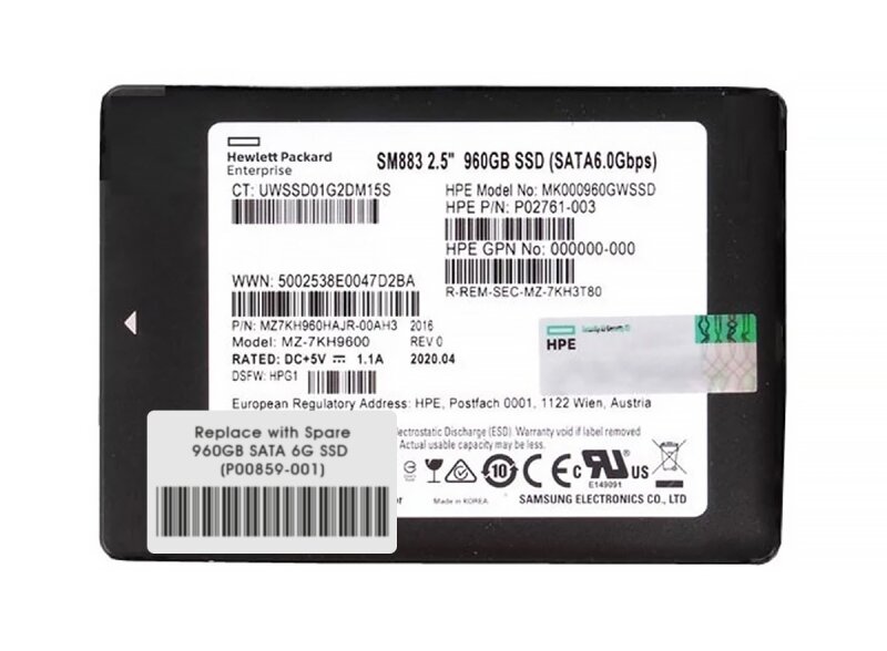 Жесткий Диск HP P00748-B21 960Gb SATAIII 2.5" SSD
