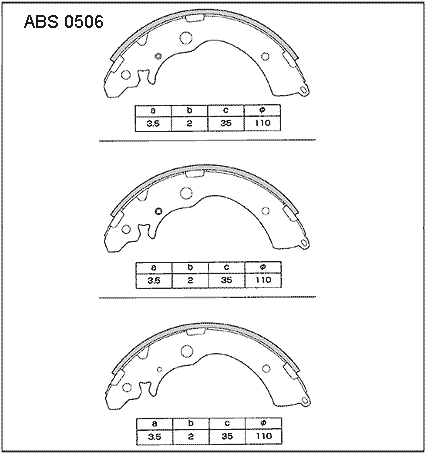 Колодки тормозные барабанные зад Allied Nippon ABS0506