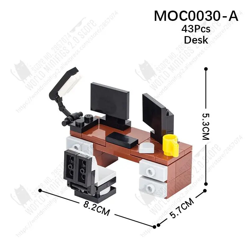 Конструктор MOC0030-A, стол, 43 детали