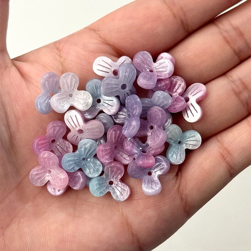 Акриловые бусины 14 мм с имитацией цветов и ракушек 50PCS, 7