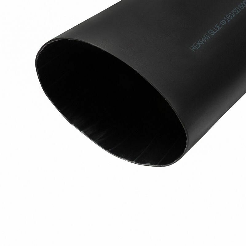 Трубка термоусадочная среднестен. клеевая 160/50 (3-4:1) черн. 1м Rexant 26-0160