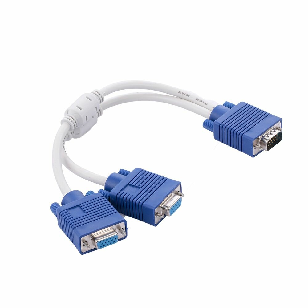 Кабель VGA от 1 мужчины до 2 Женщин Кабель-адаптер VGA