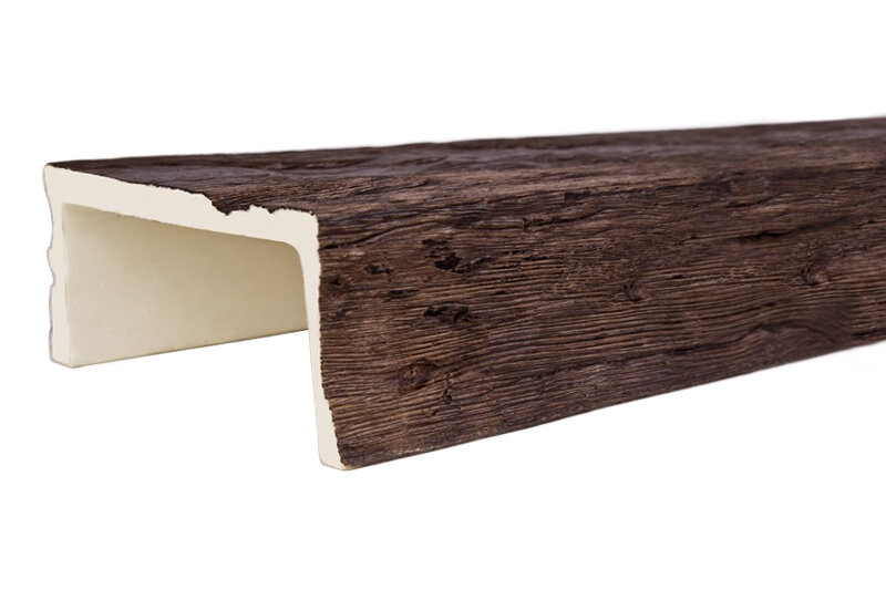 Балка из Полиуретана Уникс Славянский Стиль СС3 Темный Дуб Д3000хШ190хВ95 мм Грубая Обработка Топором.