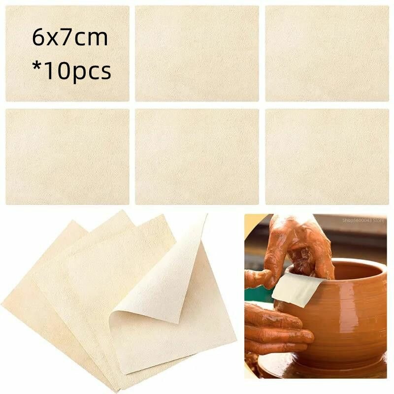 Инструменты для гончарного дела: мягкая ткань, кожа, для шлифовки краев, глина, керамика,10,6x7cm, желтый