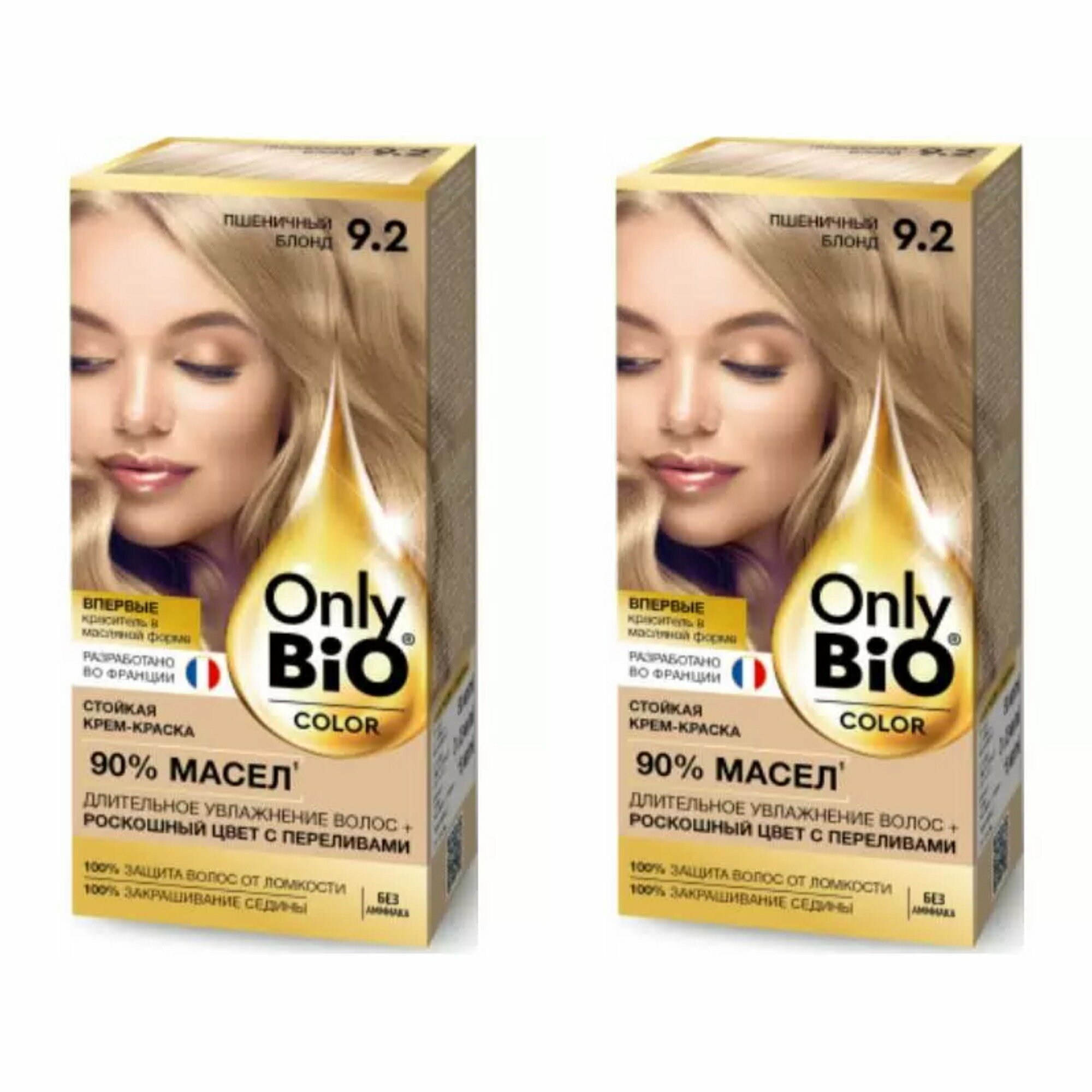 Краска для волос фитокосметик, Кремовая, стойкая, Only Bio color, тон 9.2 Пшеничный блонд, 115 мл, 2 шт