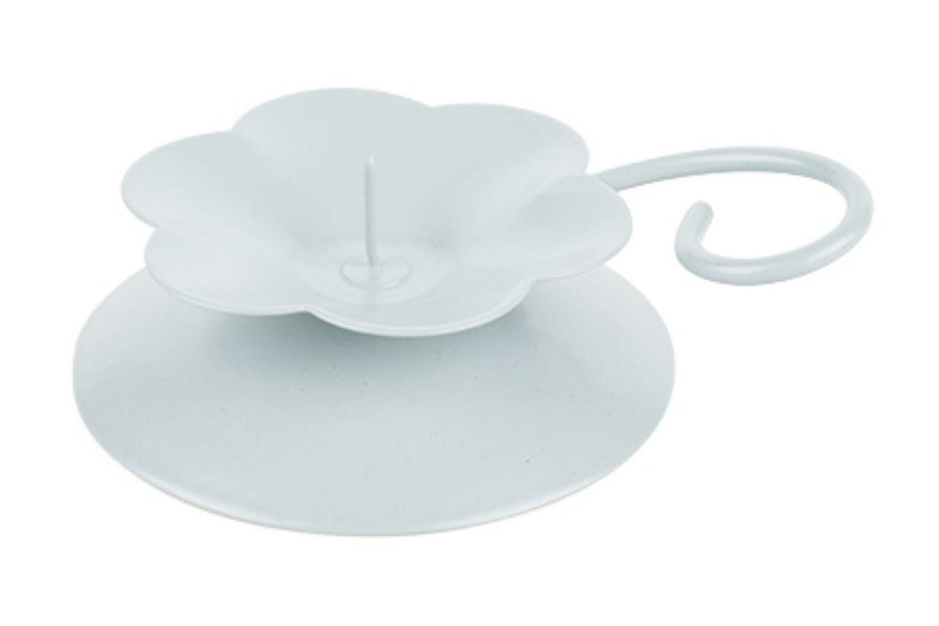 Подсвечник цветок серый (размеры 9x9x3 см.), 1 шт.