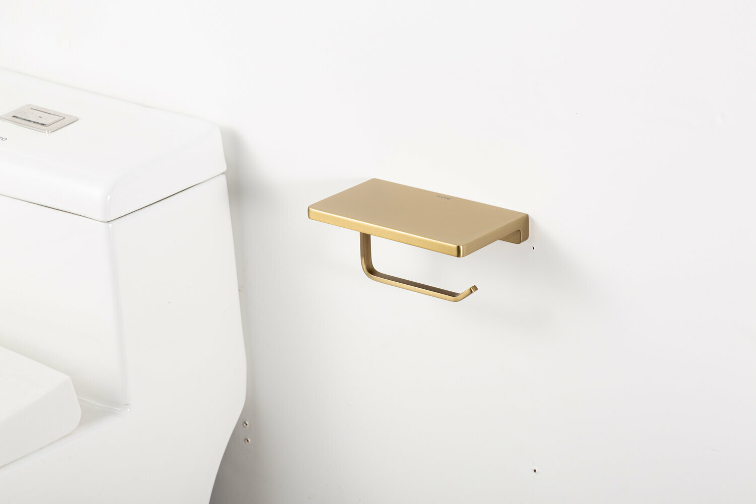 Держатель туалетной бумаги Gappo G30803-3, золотой сатин , с полочкой