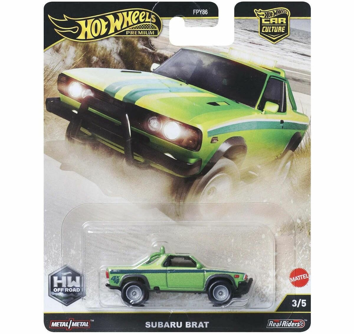 Hot Wheels Subaru BRAT Green (коллекция Car Culture 2025, серия HW Off Road, 3/5) - коллекционная Premium машинка