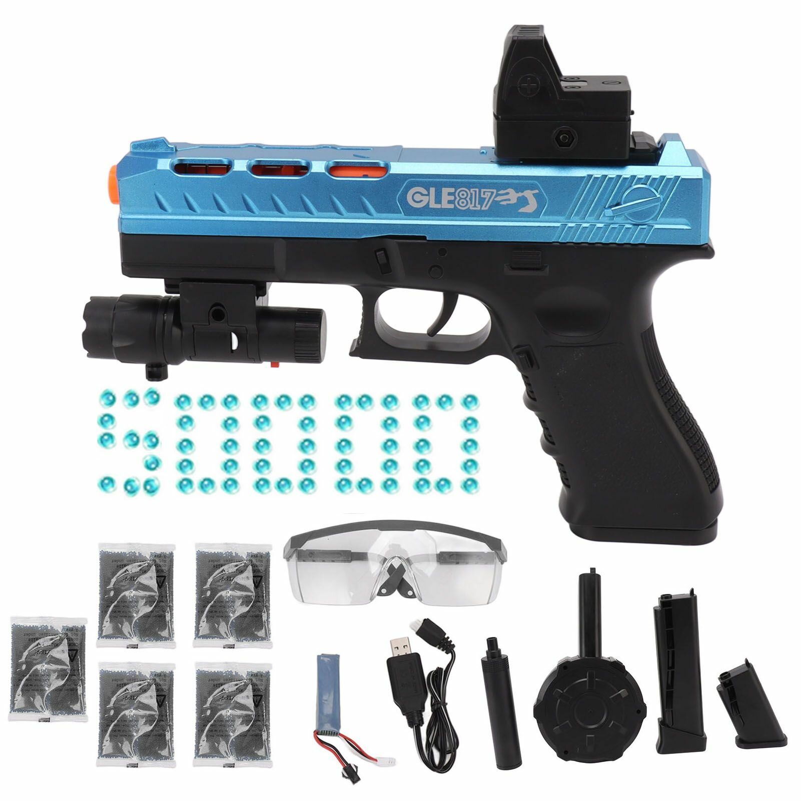 Электрические водные бусины, игрушка для стрельбы. Электрические водяные гелевые бусины, игра для стрельбы. Детская уличная игрушка. Игра-стрелялка для детей старше 14 лет. Темно-синий 50000