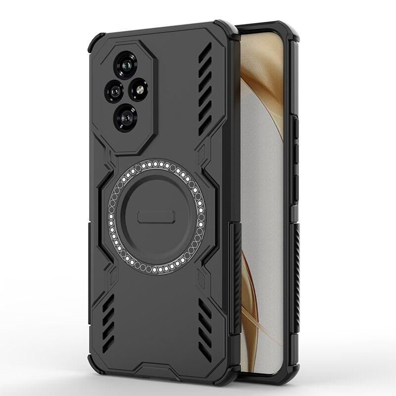 Подходит для Honor 200/Хонор 200 Чехол для смартфона поддержкой зарядки Magsafe, 200, подставка, soft touch, матовая поверхность, защита камеры, ударопрочный, усиленные углы, soft touch, Honor, накладка