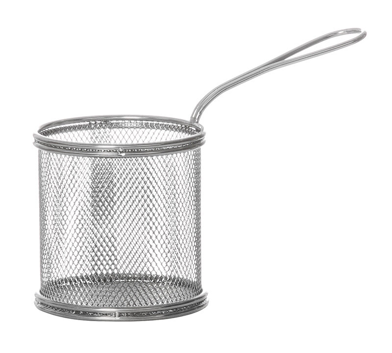 Корзинка для картофеля фри стальная с ручкой 90х90 мм