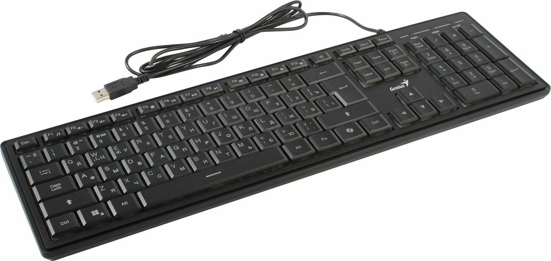 Клавиатура проводная Genius черная, USB (31310055402)