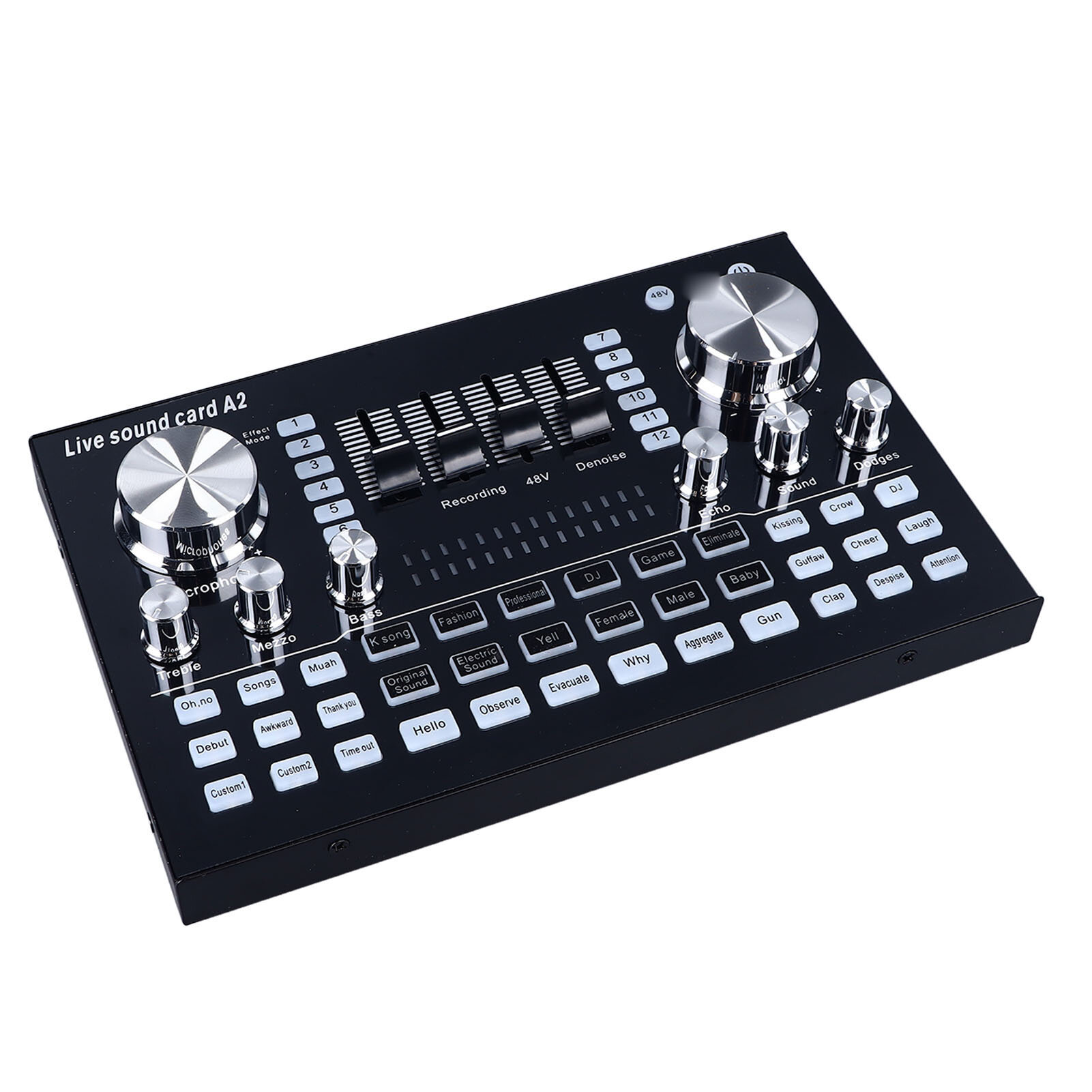 Живая звуковая карта, аудиомикшер для ПК, мобильный телефон, универсальный для потоковой записи, 48 В