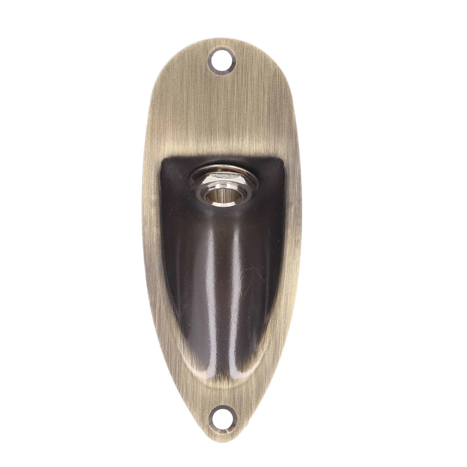 Гитарный входной и выходной разъем, пластина, сменные детали для электрогитары в стиле лодки, бронзовый цвет, 6,35 мм, GT46, черный штекер