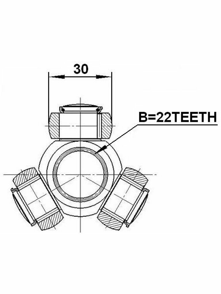 Трипоид 22x30 MITSUBISHI, VOLVO 2716-440 FEBEST.