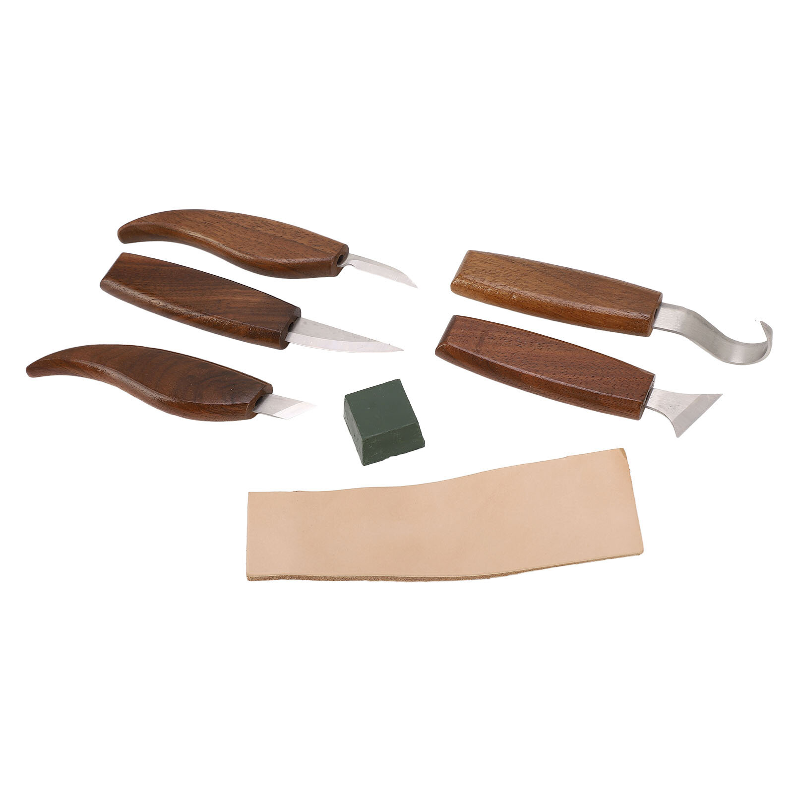 Набор резцов по дереву из ореха с прямой и изогнутой стамеской