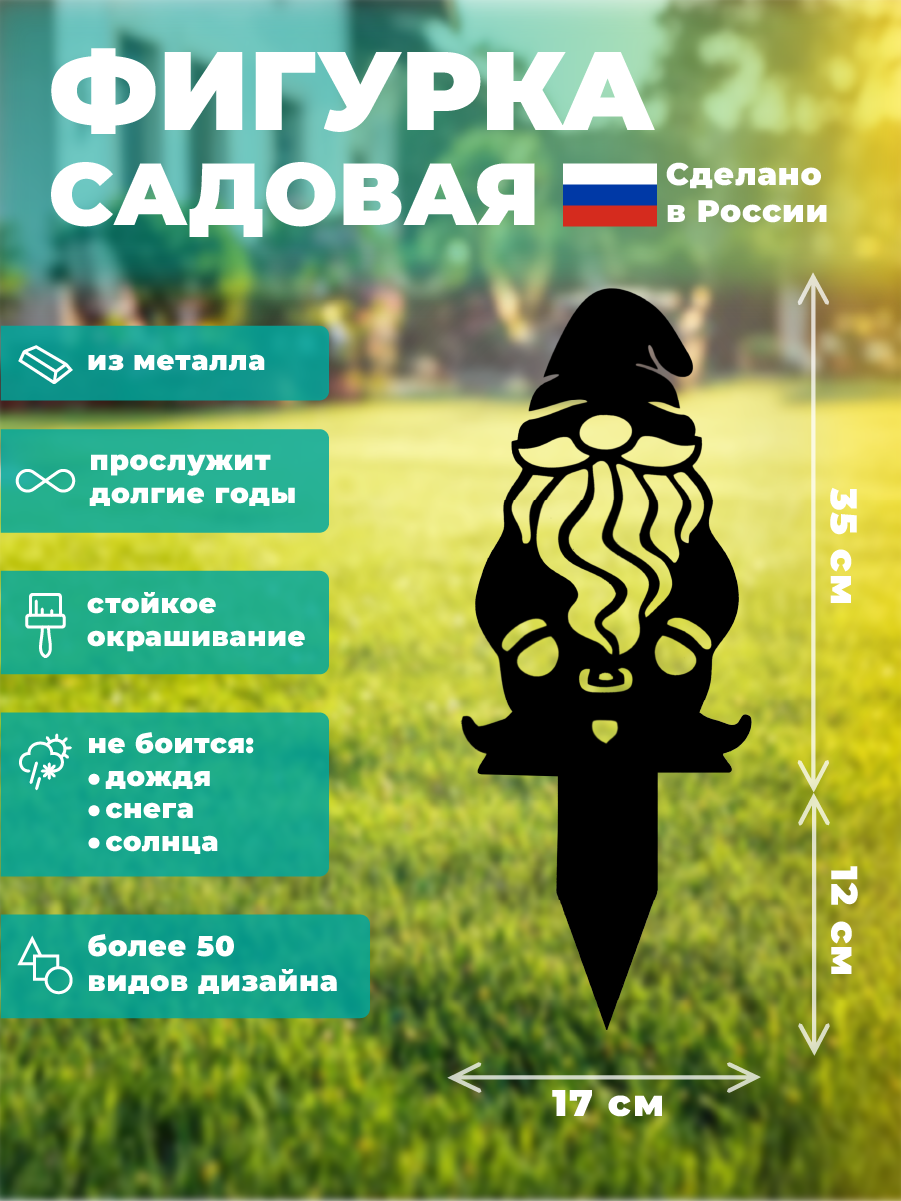 Фигурка садовая большая Гном Дедушка
