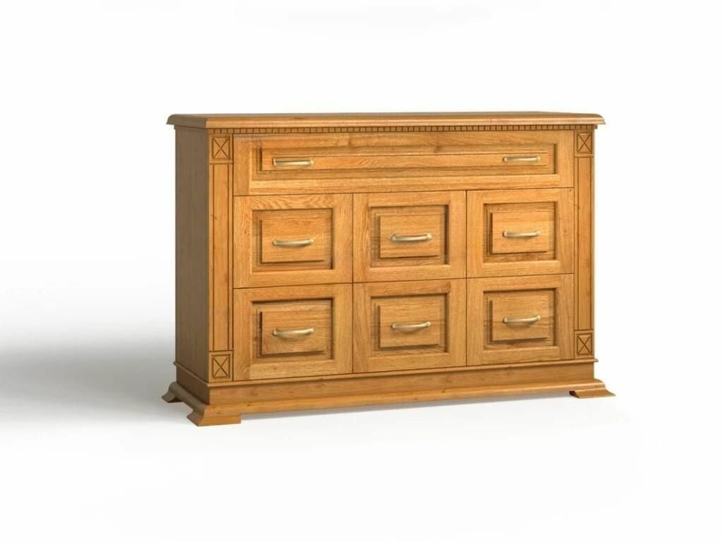 Комод Верди №184 из Массива сосны, 7 ящ, 120х45х90 см, классический орех 2
