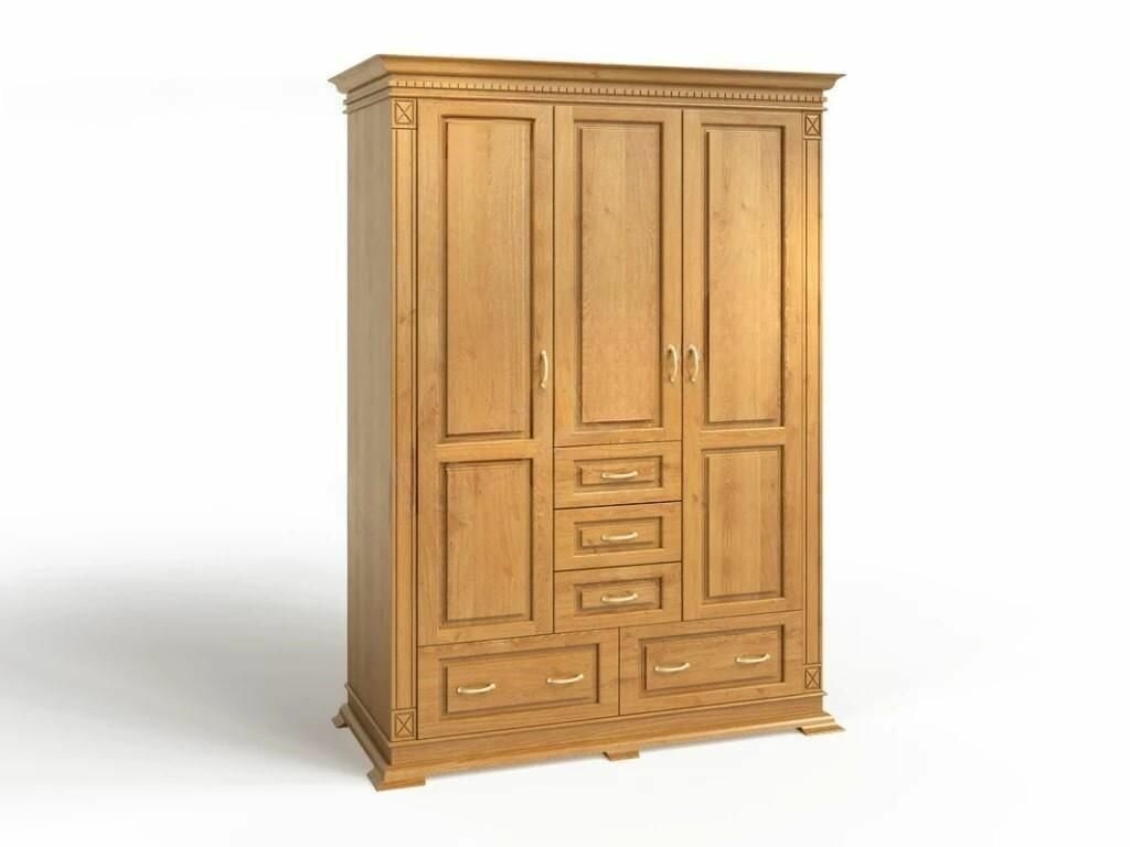 Шкаф Верди №538 из Массива сосны, 150х55х220 см, классический орех 2