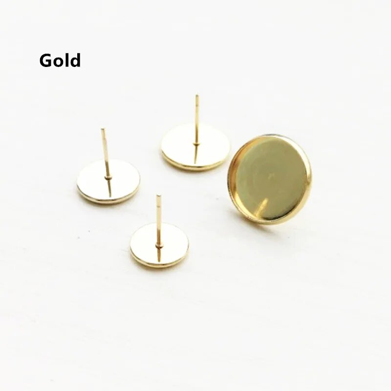 Серьги-гвоздики Gold plated, бежевые