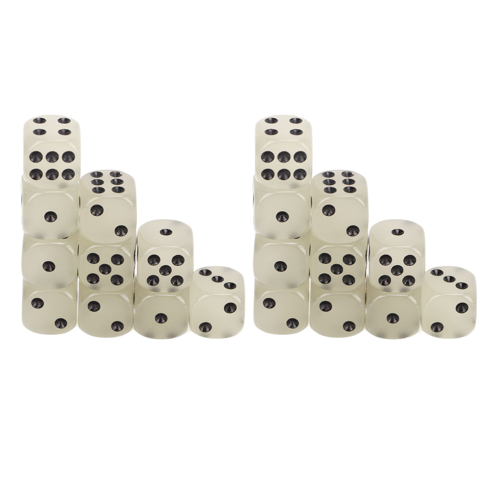 20 Штук Светящихся Кубиков в Среднюю Черную Точку Классические Пластиковые 6-Сторонние Кубики Для Настольной Игры в Кости для Настольных Игр