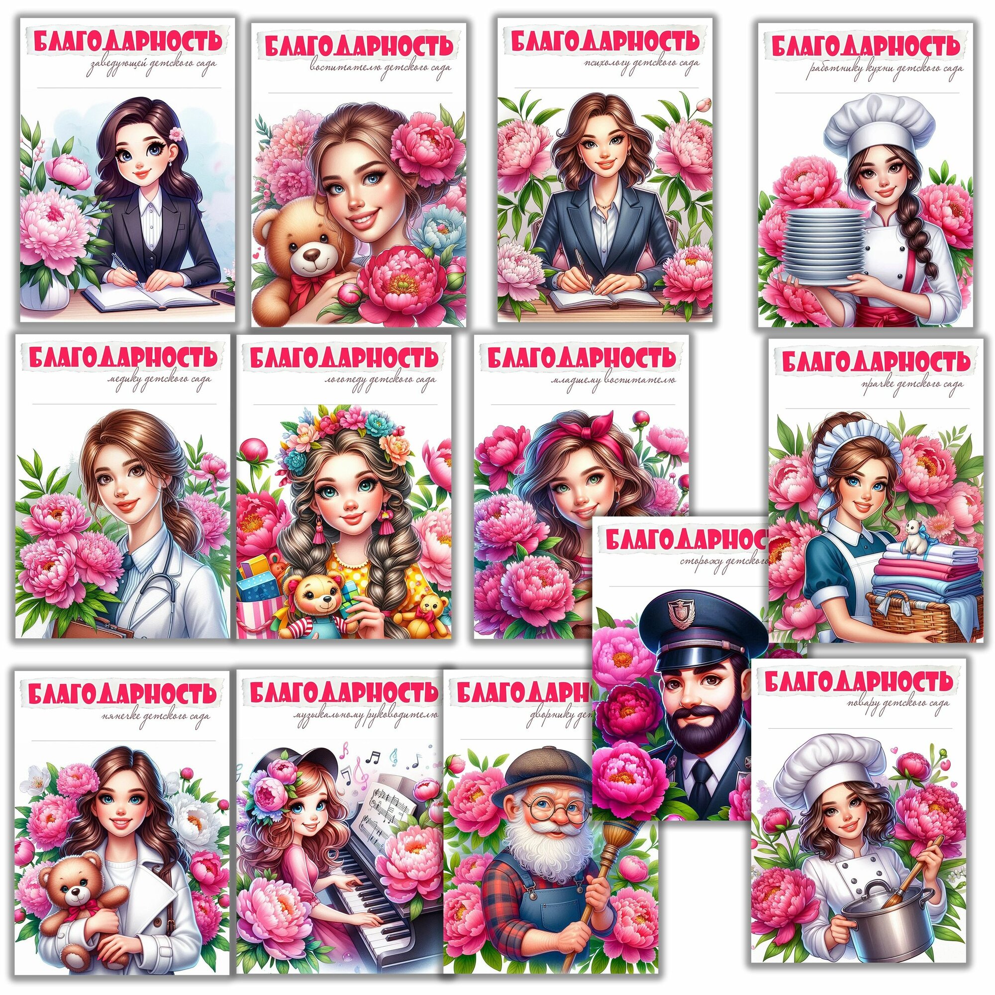 Благодарность работникам детского сада набор