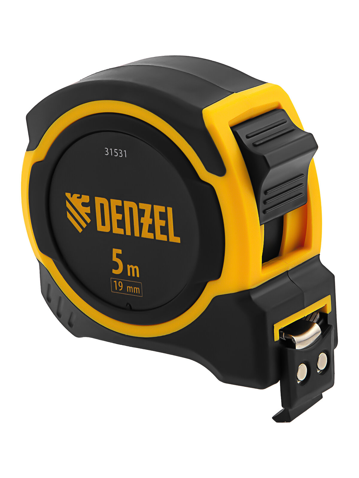 Рулетка Denzel 5м х 19ммдвухкомп. корпус, магнитный обрезиненный зацеп 31531