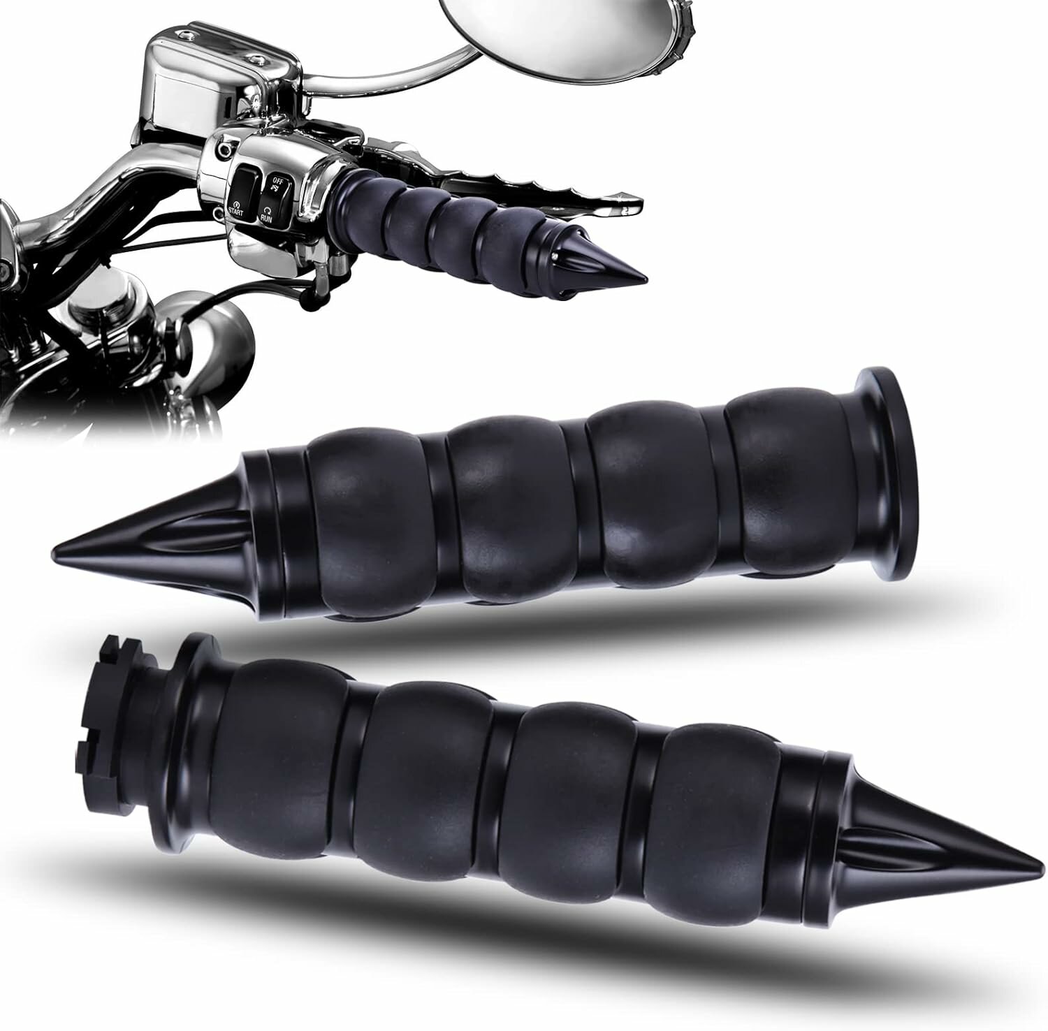 2 шт, мотоциклетные рули, 25-миллиметровые грипсы с силовым захватом для Harley Kawasaki Suzuki